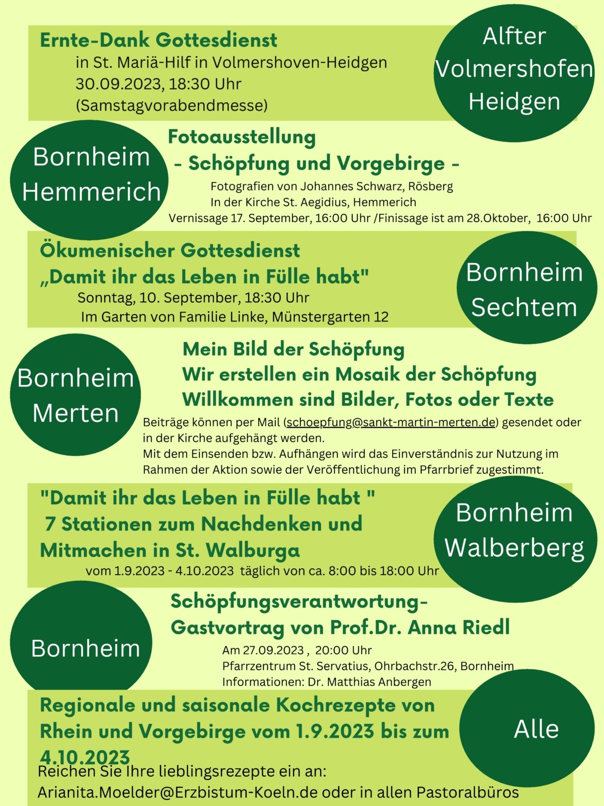 Seelsorgebereich Bornheim-Vorgebirge | Schöpfungsmonat September